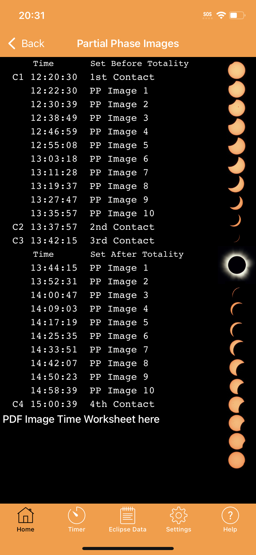 Solar Eclipse Timer App